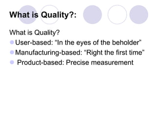 Basic quality concept | PDF