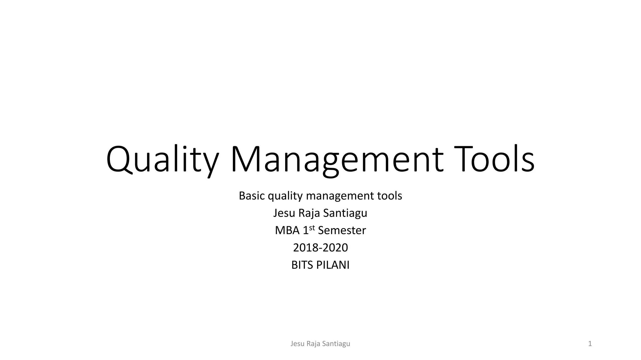 Basic quality management tools | PPTX