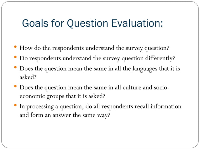 Basic Question Evaluation | PPT