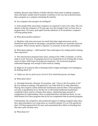 Basic questions about artificial intelligence | DOC