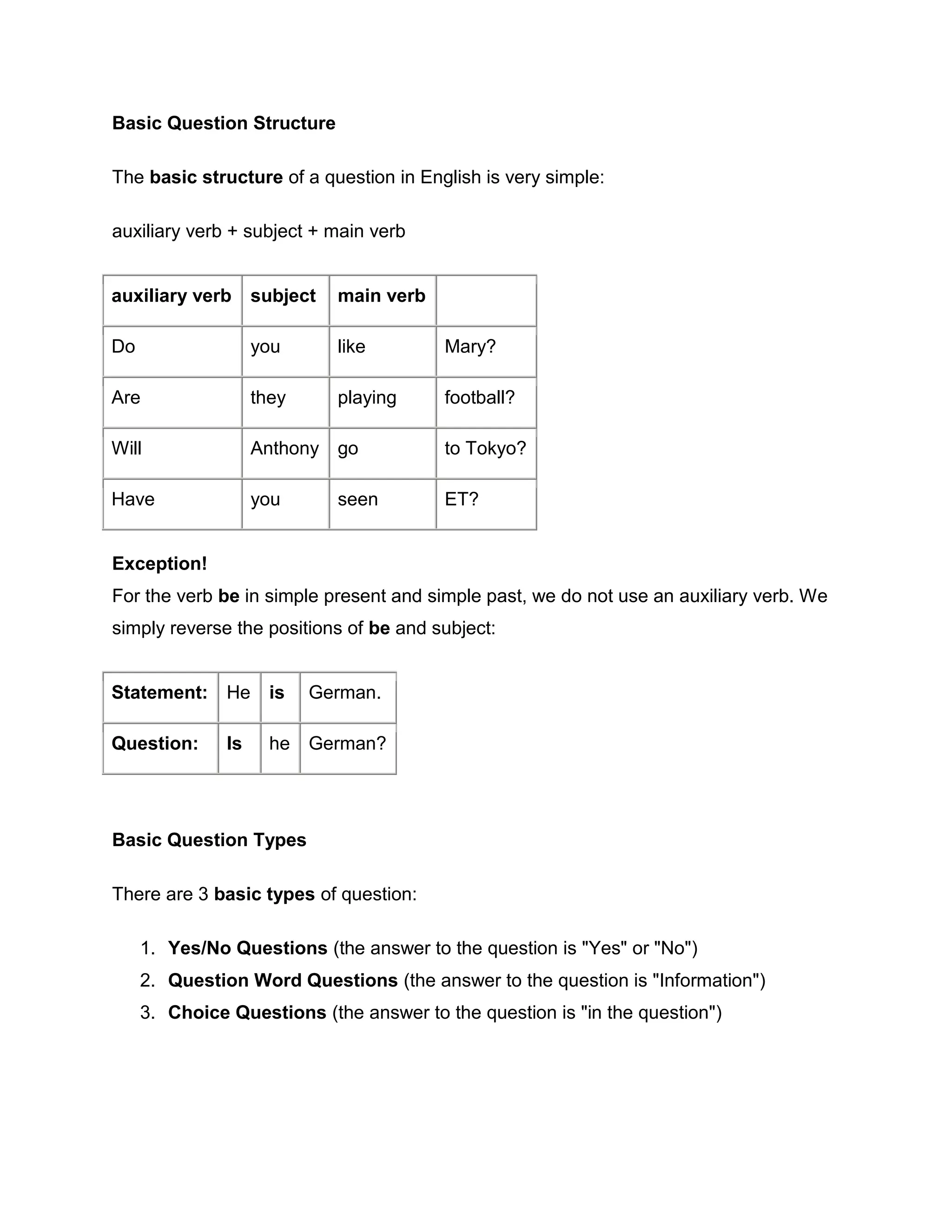 Basic question structure | DOCX