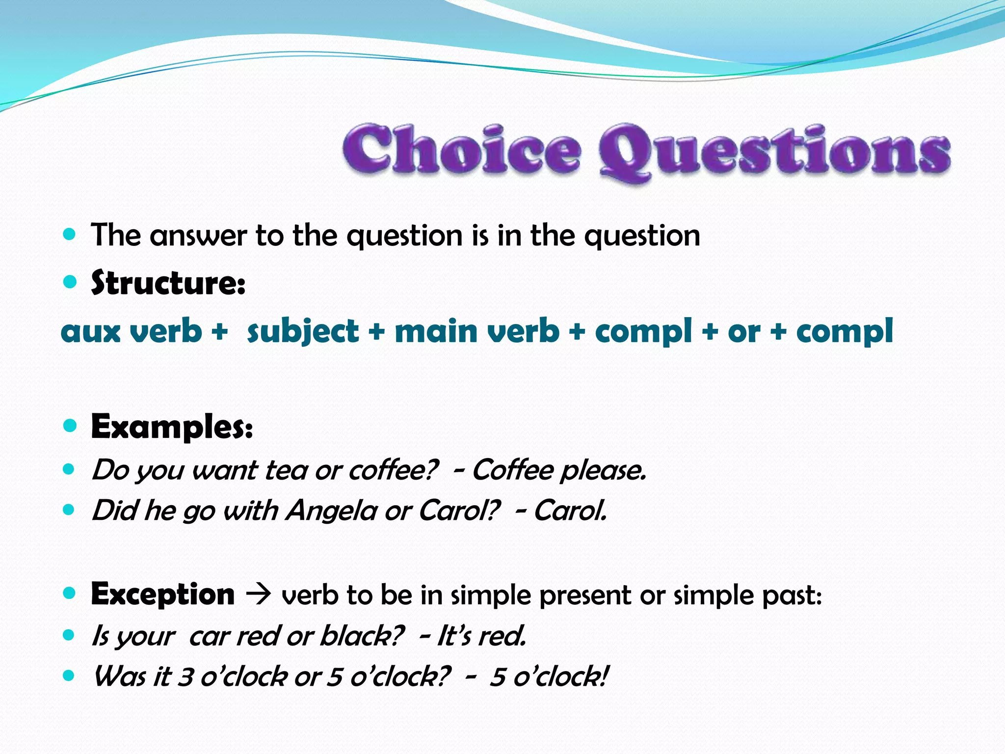 Basic Question Types | PPT