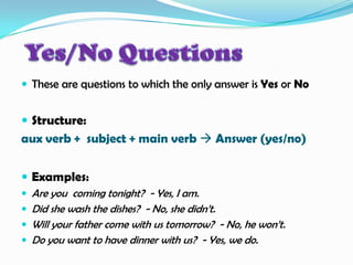 Basic Question Types | PPTX