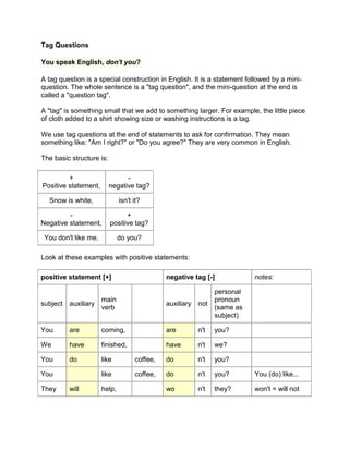 Basic question types | DOCX