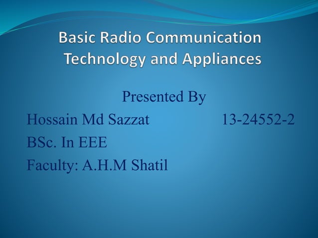 Basic radio communication | PPTX