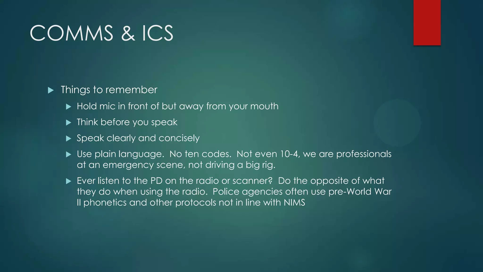 Basic Radio Communications & Incident Command | PPTX