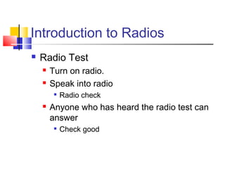 Basic radio training v2 | PPT