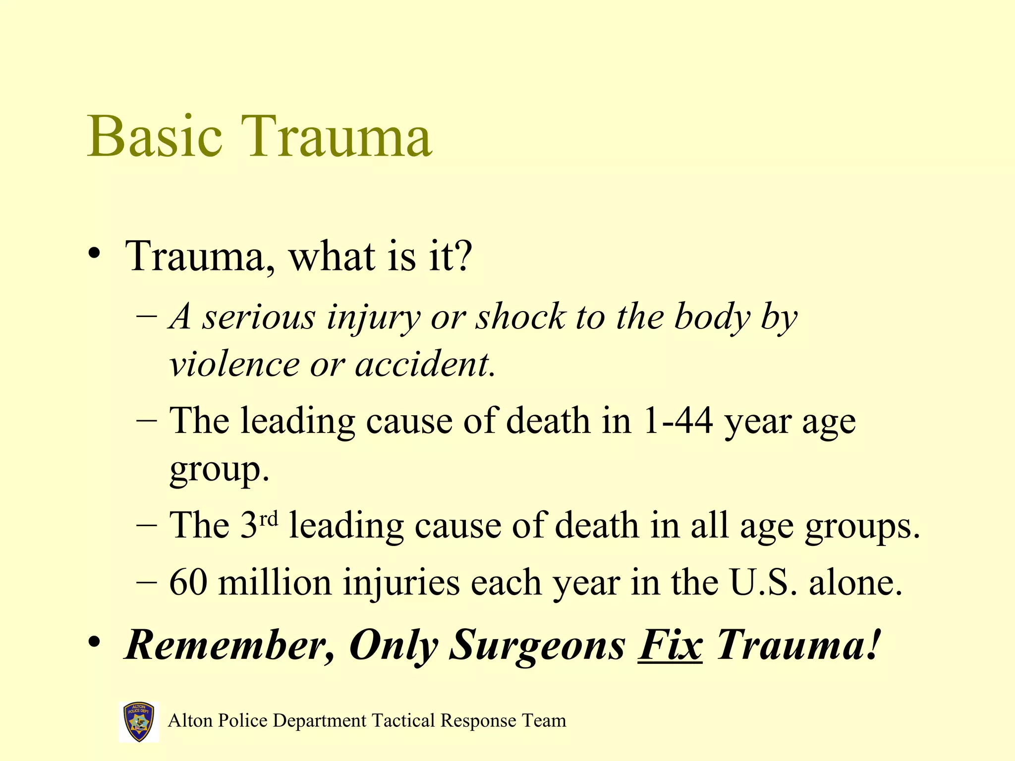 Basic Rapid Trauma Assessment | PPT