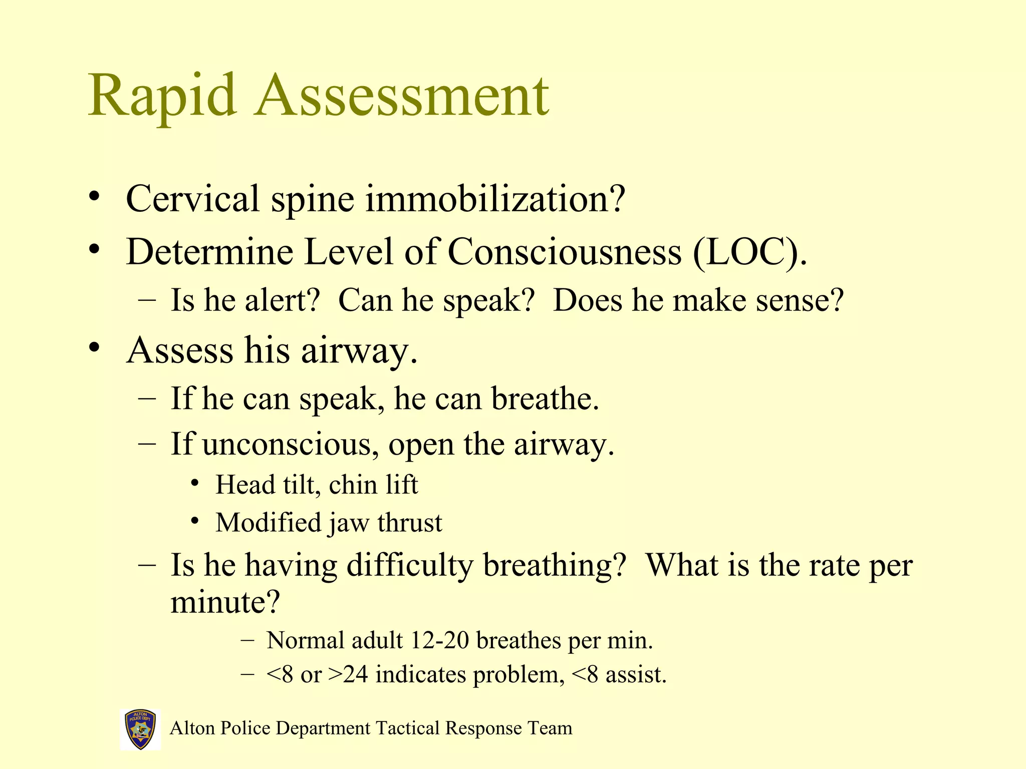 Basic Rapid Trauma Assessment | PPT