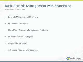 Basic Records Management for SharePoint | PPTX