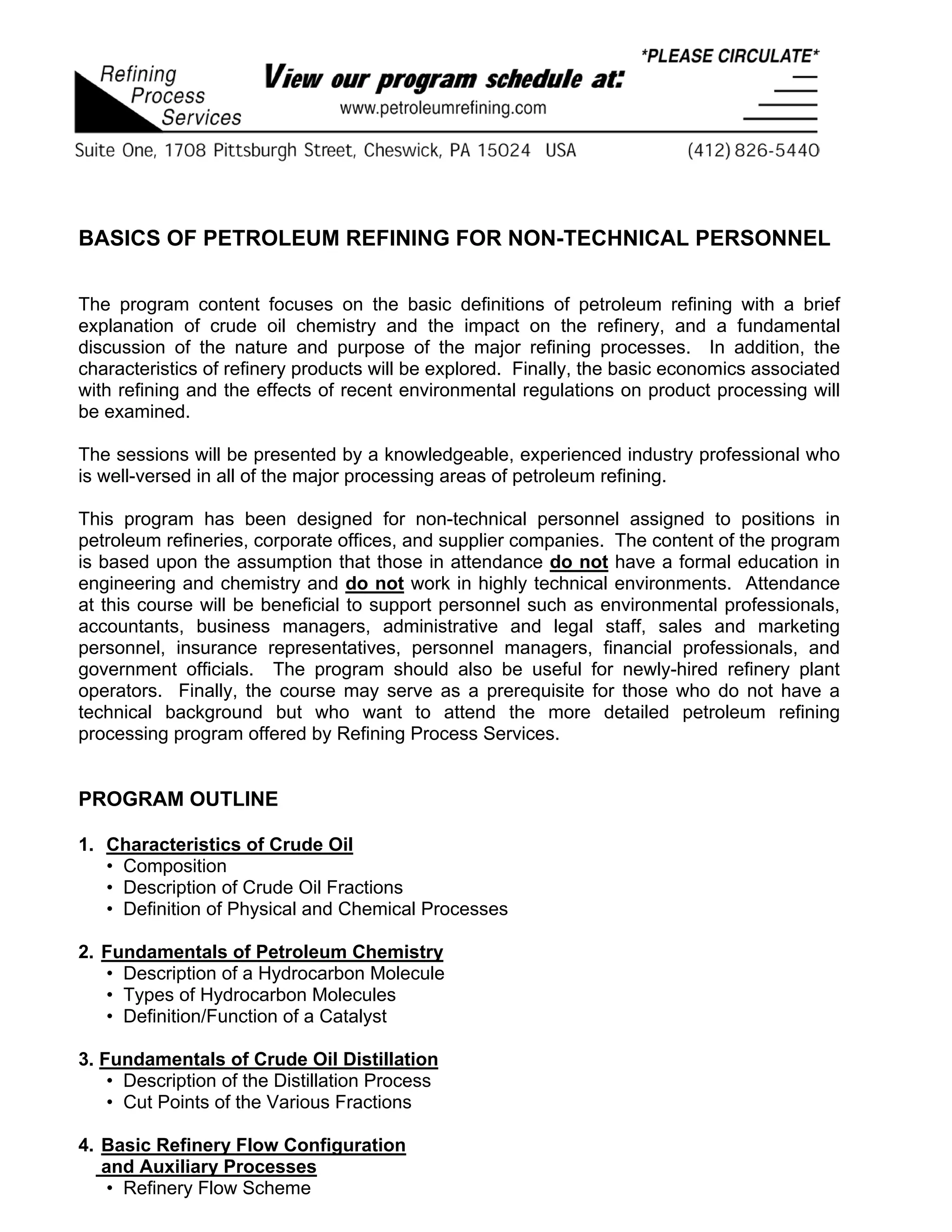 Basic refining for non technical personel | PDF