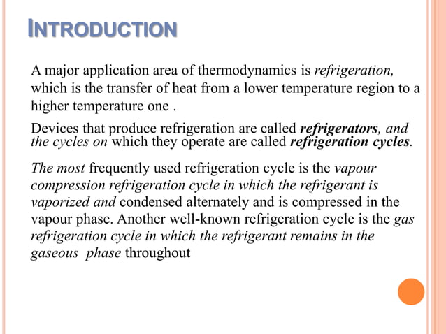 Basic refrigeration cycle . | PPTX | Physics | Science