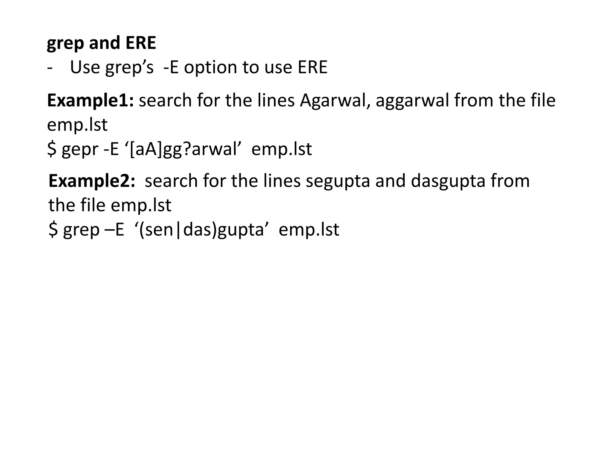 Basic regular expression, extended regular expression | PPTX