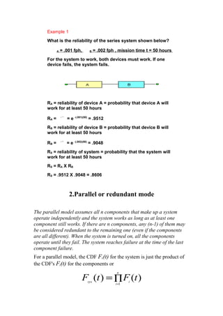 Basic reliability models | DOC