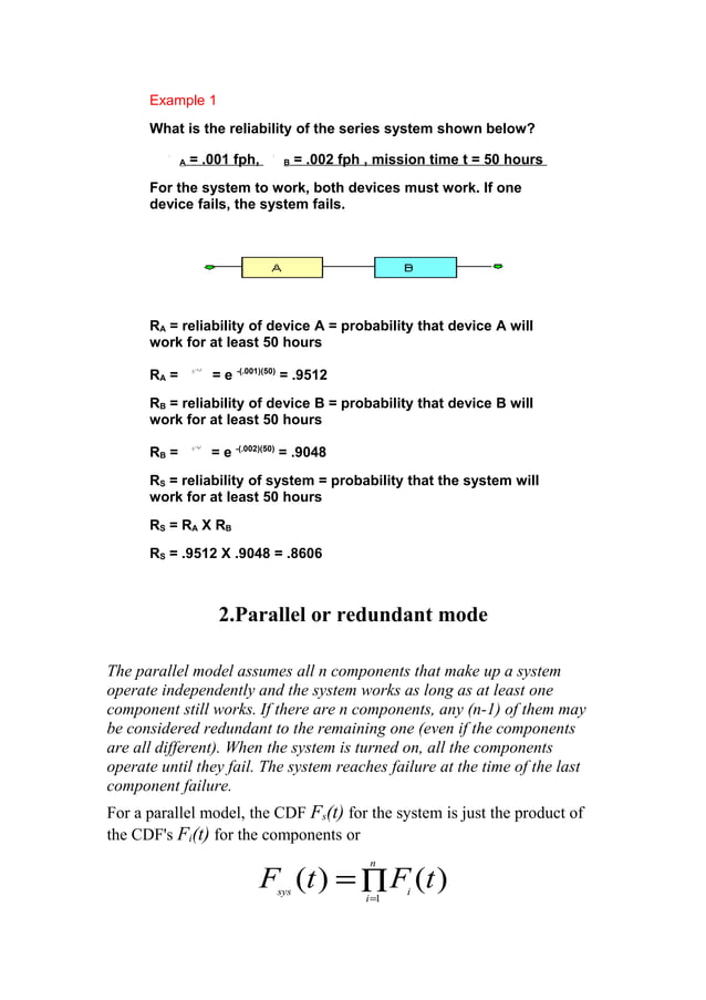 Basic reliability models | DOC