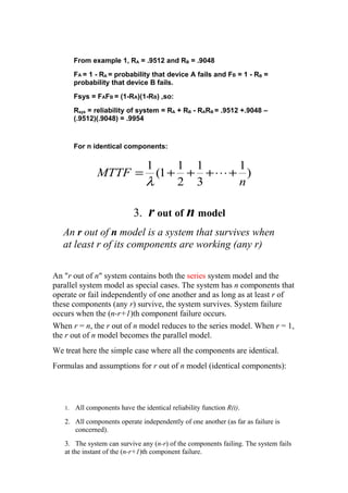 Basic reliability models | DOC
