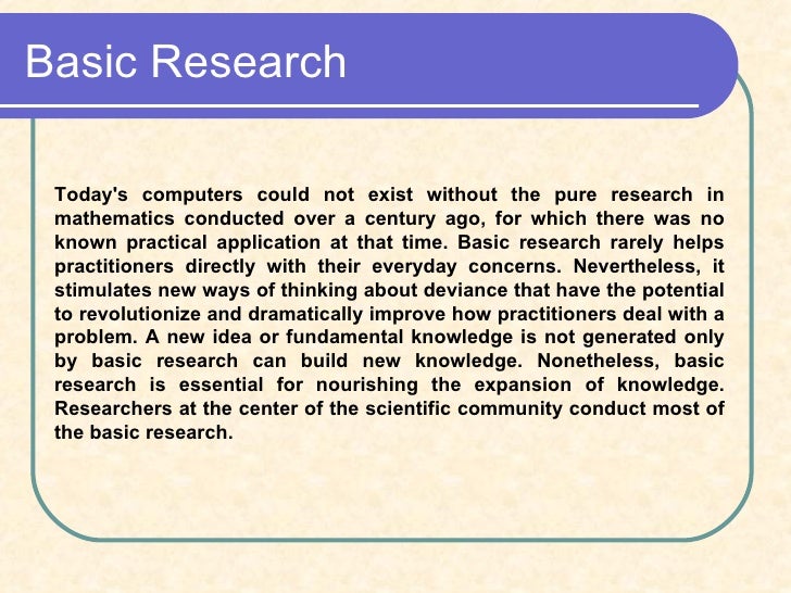 Basic research