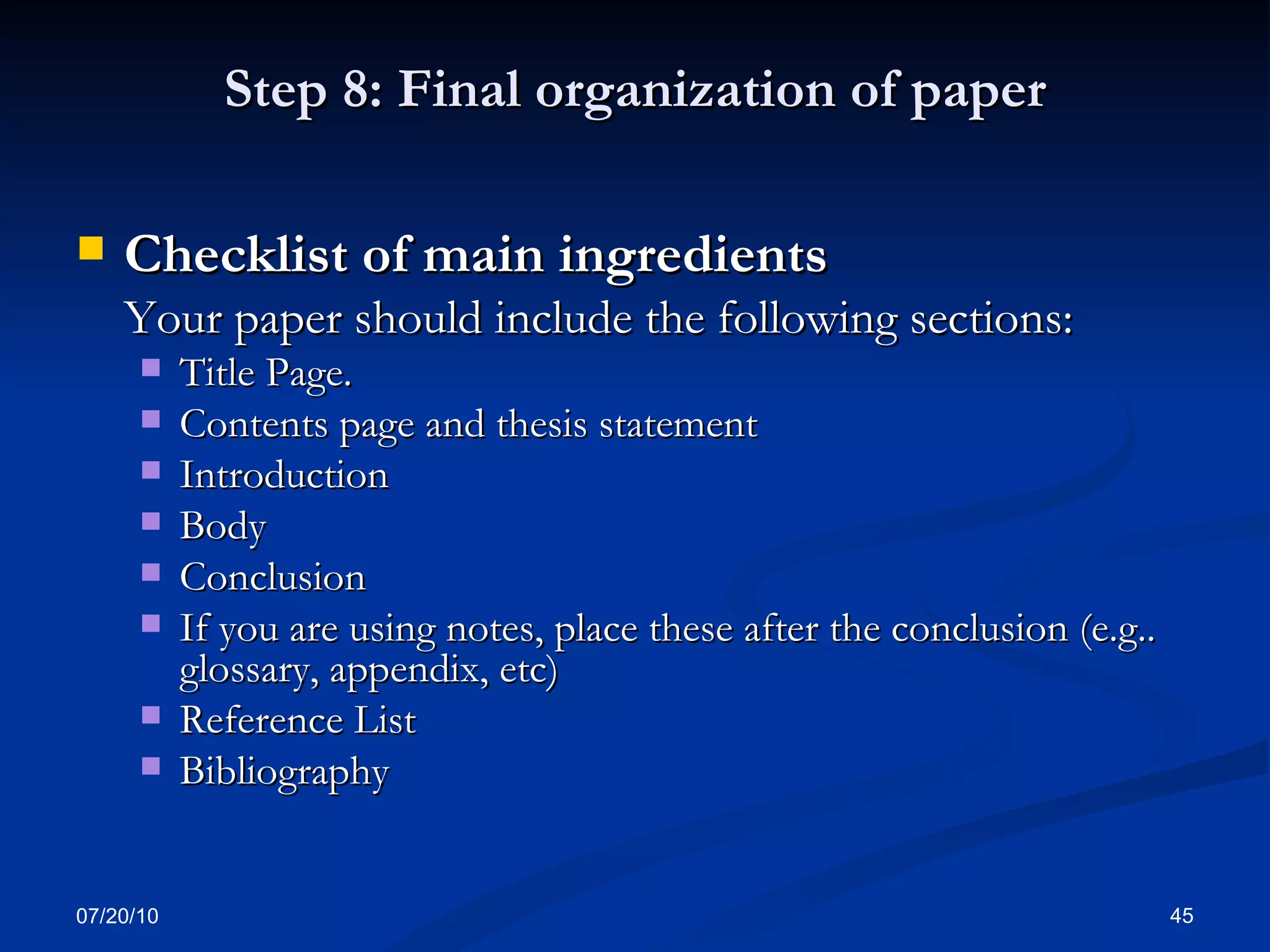 Basic research paper writing skills | PPT