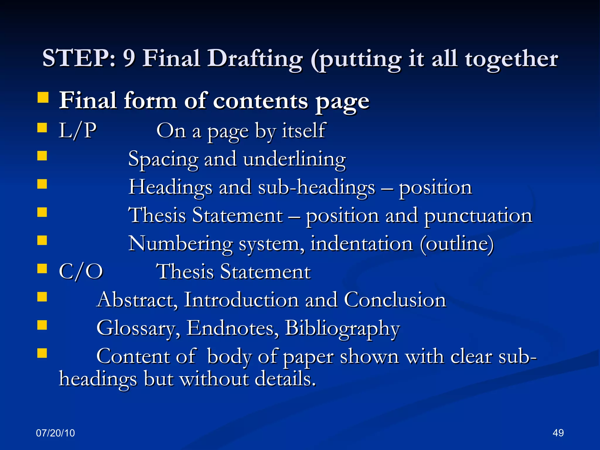 Basic research paper writing skills | PPT