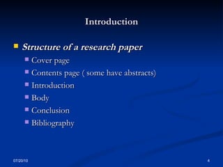 Basic research paper writing skills | PPT