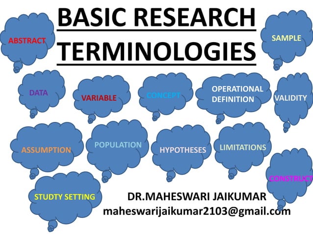 BASIC RESEARCH TERMINOLOGIES | PPTX