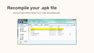 Basic reverse engineering steps about .apk file | PPTX | Operating ...