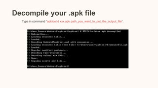 Basic reverse engineering steps about .apk file | PPTX | Operating ...