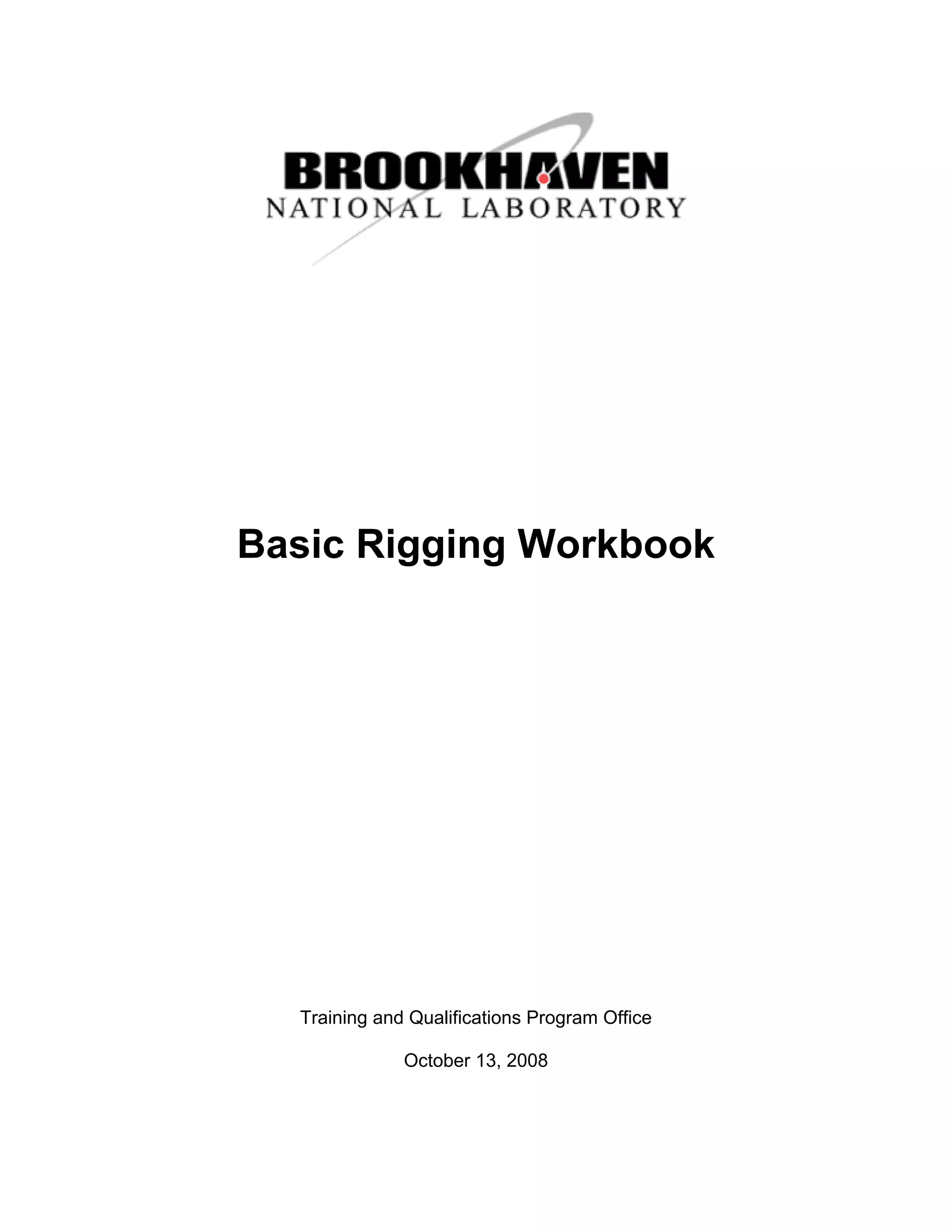 Basic riggingworkbook | PDF