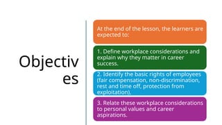 Basic Rights of Employees_Life and Career Skills | PPTX