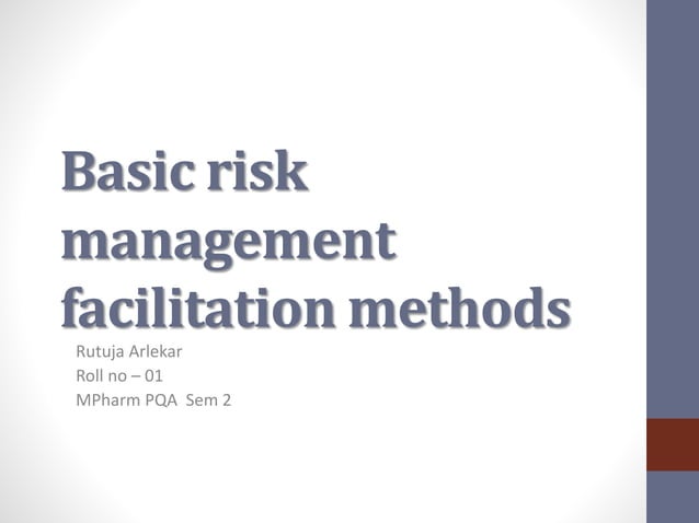 Basic risk management facilitation methods | PPTX | Business | Business and Finance