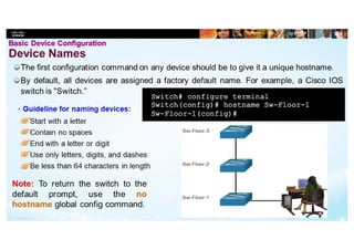 Basic Switch and End Device configuration CCNA7 Module 2 | PDF