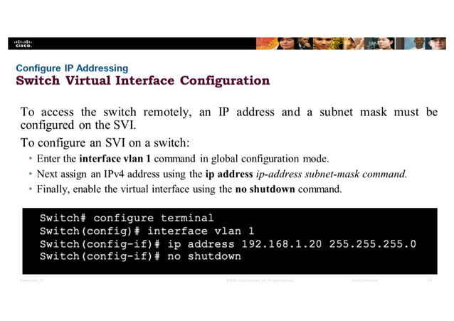 Basic Switch and End Device configuration CCNA7 Module 2 | PDF