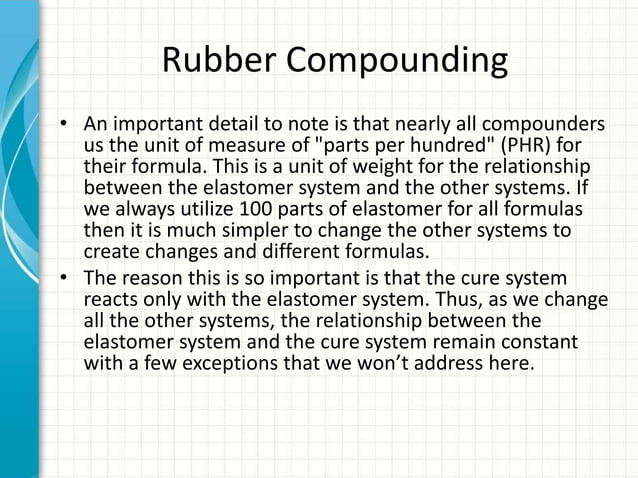 Basic rubber compounding | PPTX | Chemistry | Science