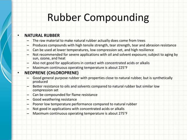 Basic rubber compounding | PPTX | Chemistry | Science