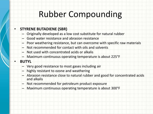 Basic rubber compounding | PPTX | Chemistry | Science