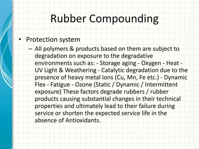 Basic rubber compounding | PPTX | Chemistry | Science