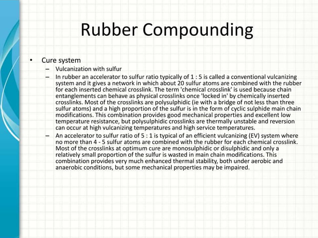 Basic rubber compounding | PPTX | Chemistry | Science