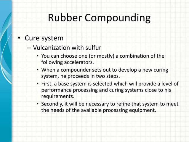 Basic rubber compounding | PPTX | Chemistry | Science