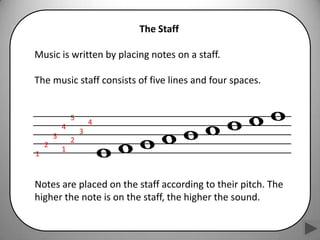 Basic rudiments ppt music staff, clefs and notes | PPSX