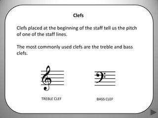 Basic rudiments ppt music staff, clefs and notes | PPSX