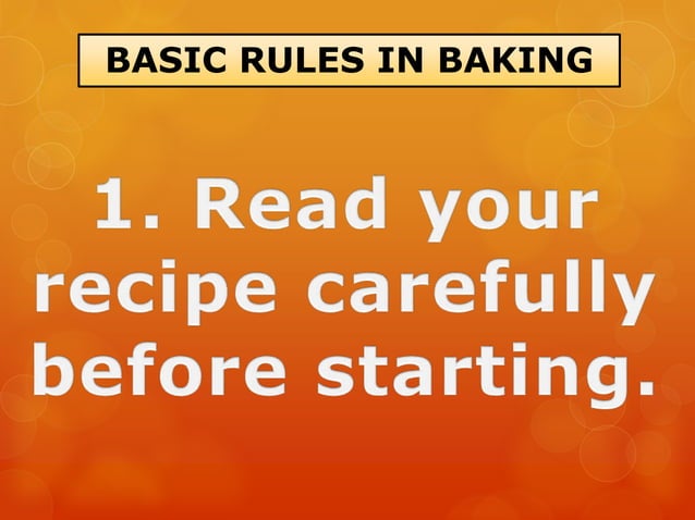 Basic Rules in Baking | PPTX