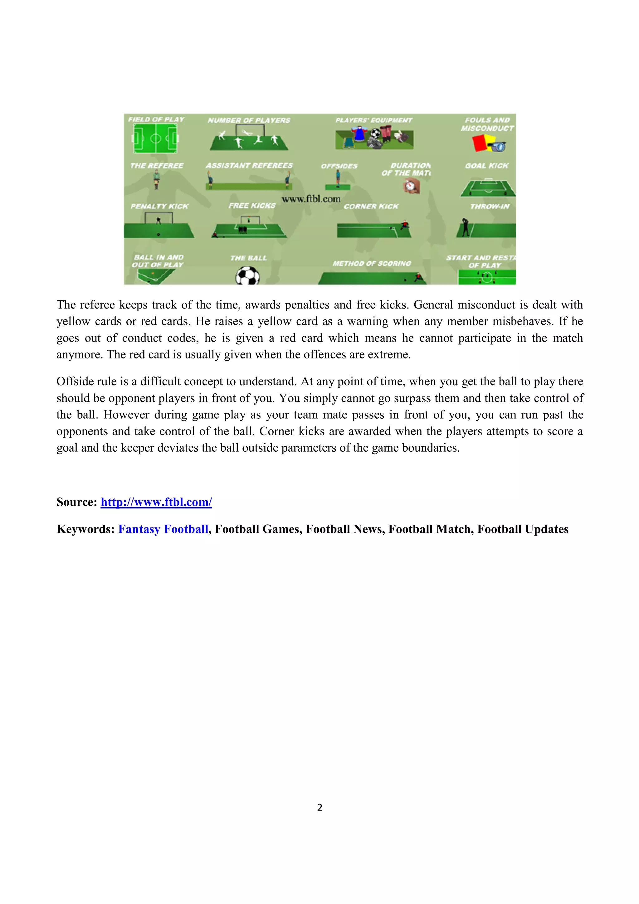 Basic rules and regulations in football | PDF