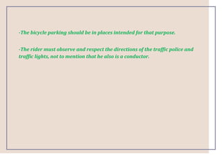 Basic rules for correct riding bike | DOCX