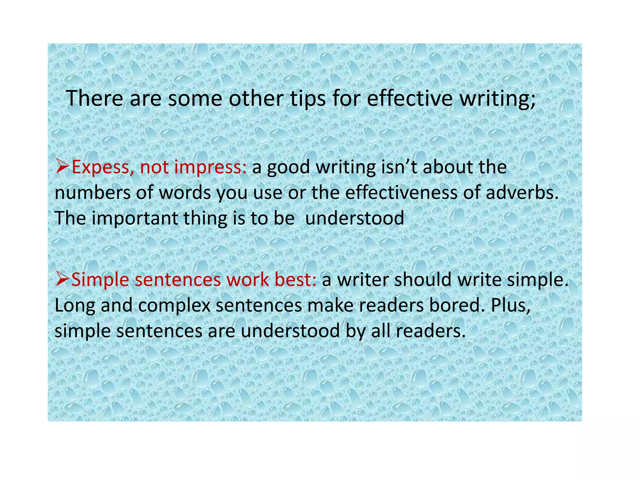 Basic rules for effective writing | PPTX