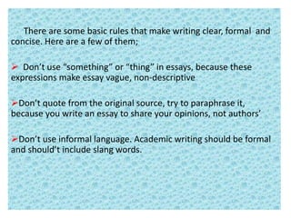 Basic rules for effective writing | PPTX