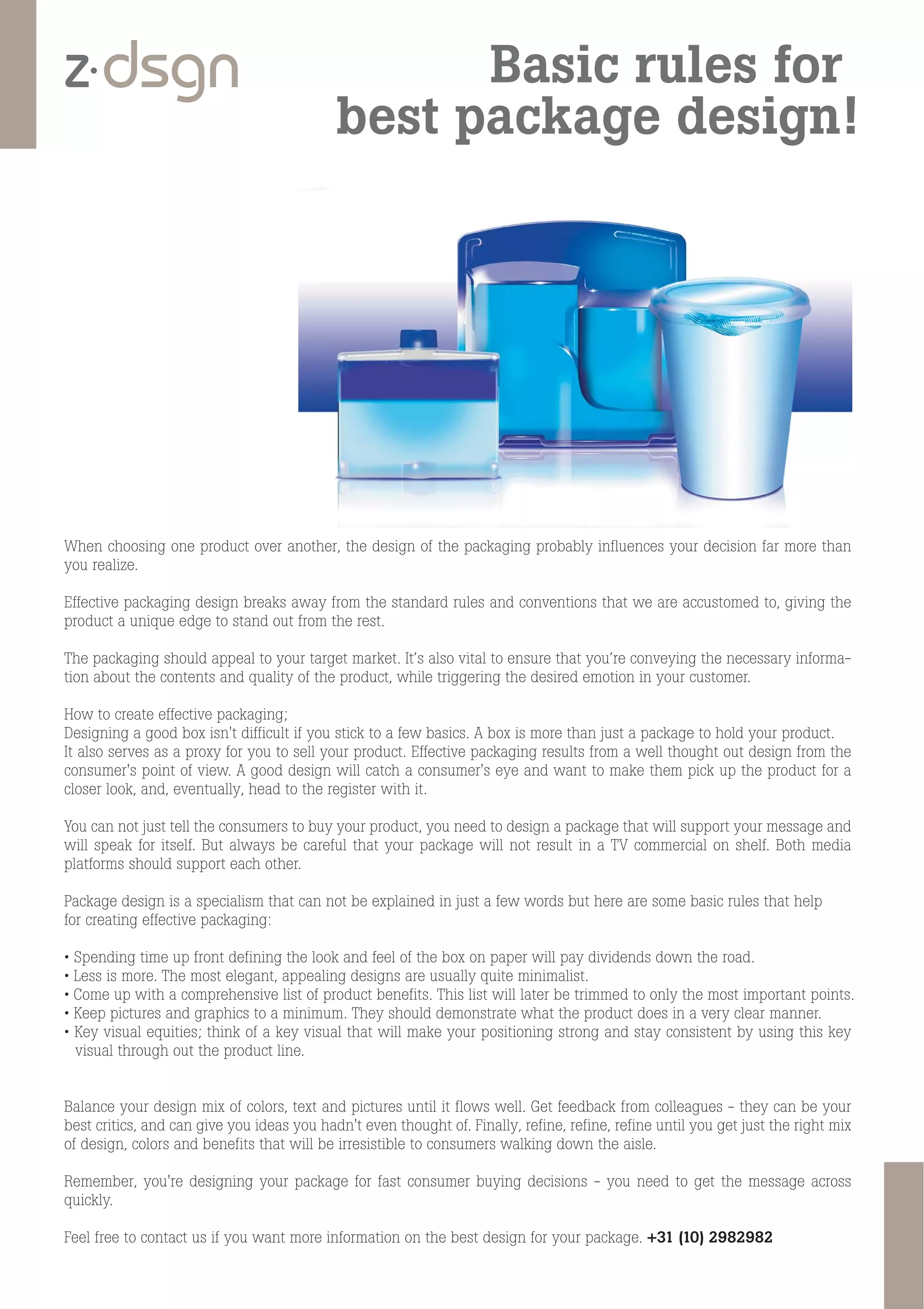 Basic rules for package design | PDF