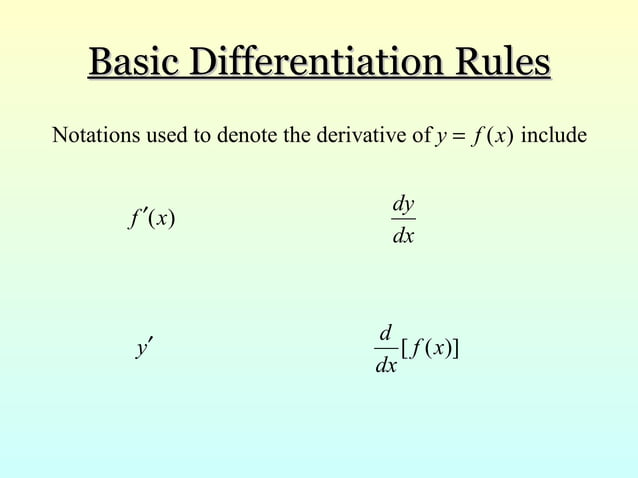 Basic Rules Of Differentiation | PPT