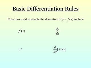 Differentiation Rules