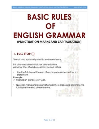 Basic rules of english grammar | PDF