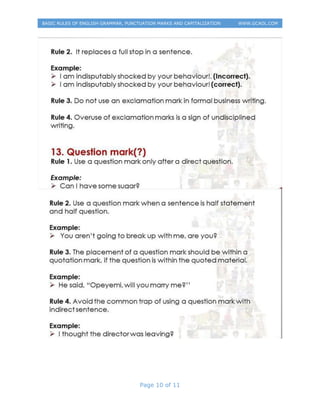 Basic rules of english grammar | PDF